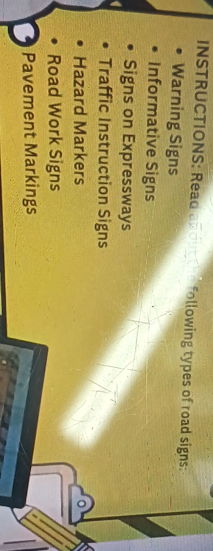 INSTRUCTIONS: Read out the following types | StudyX