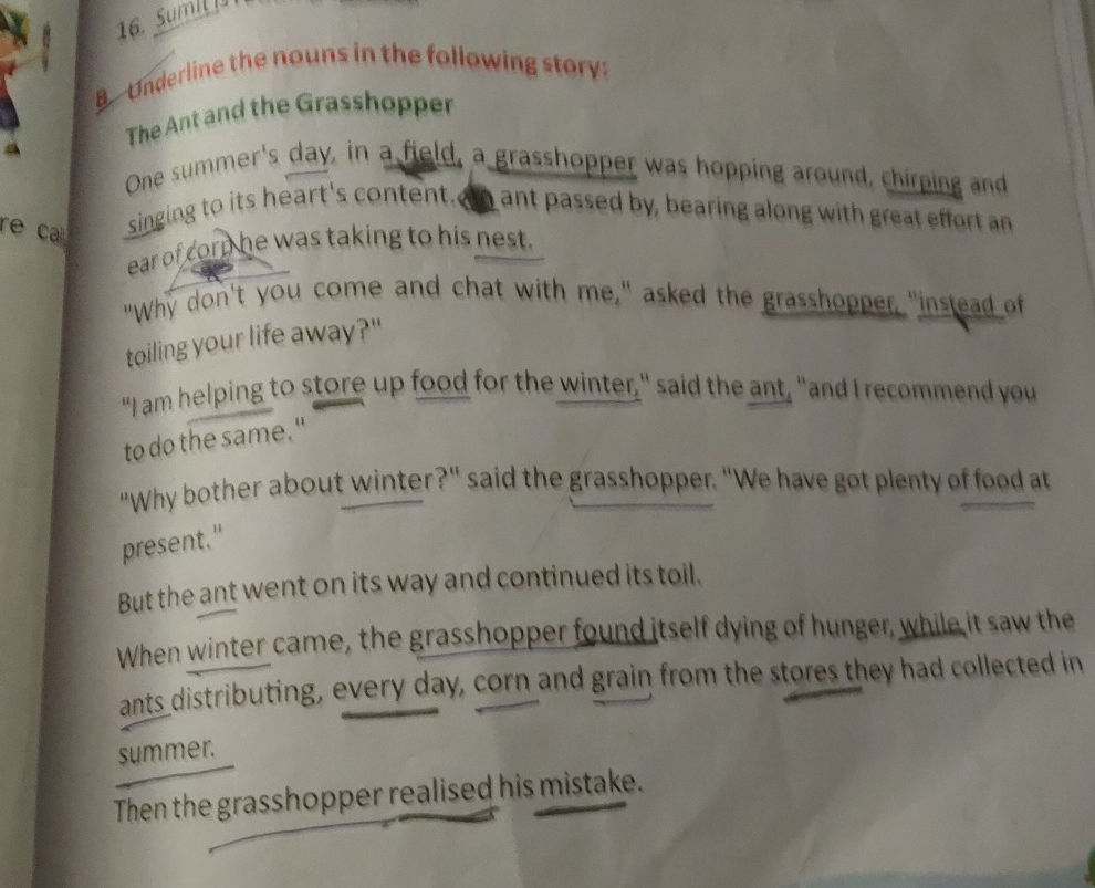 Underline the nouns in the following story: | StudyX