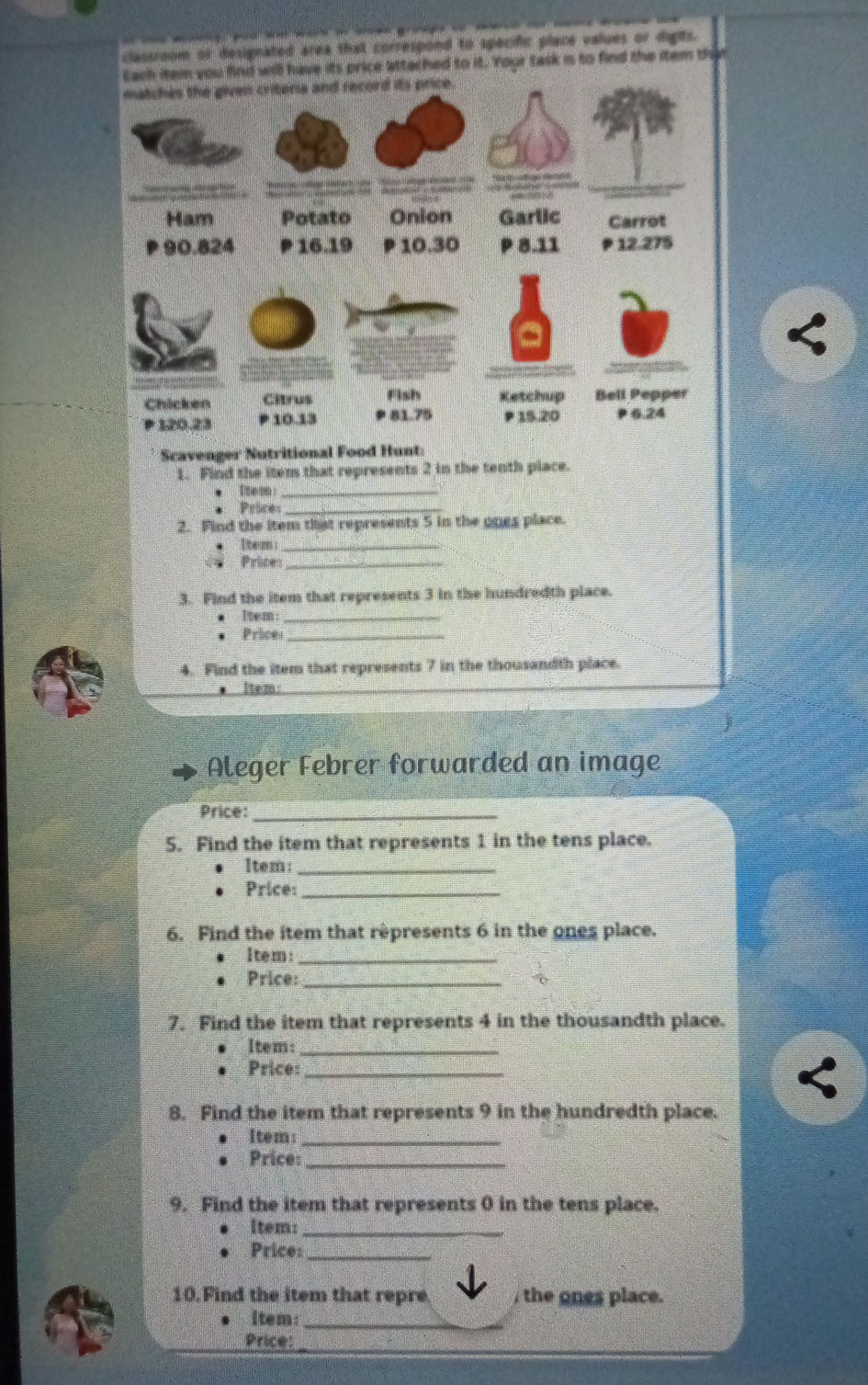 Here is a table of items and their prices: | StudyX