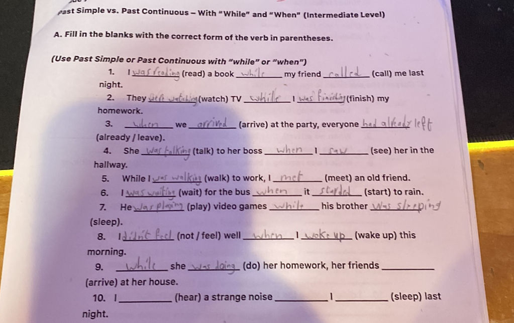 Past Simple vs. Past Continuous - With | StudyX