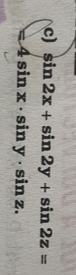 c) $ 2x + 2y + 2z = 4 x y z$ | StudyX