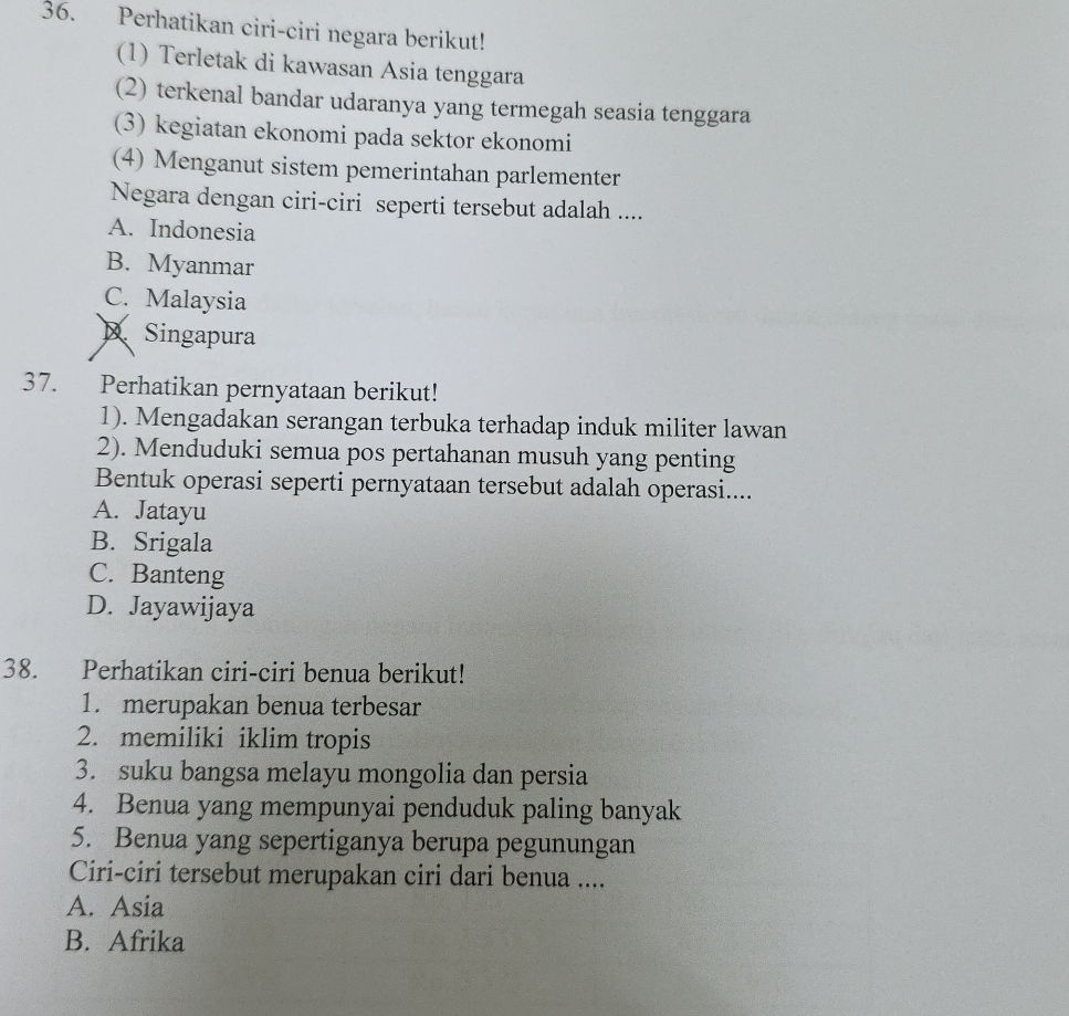 36. Perhatikan ciri-ciri negara berikut! (1) | StudyX