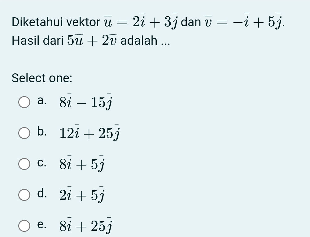Diketahui vektor $ {u} = 2 {i} + 3 {j}$ dan | StudyX