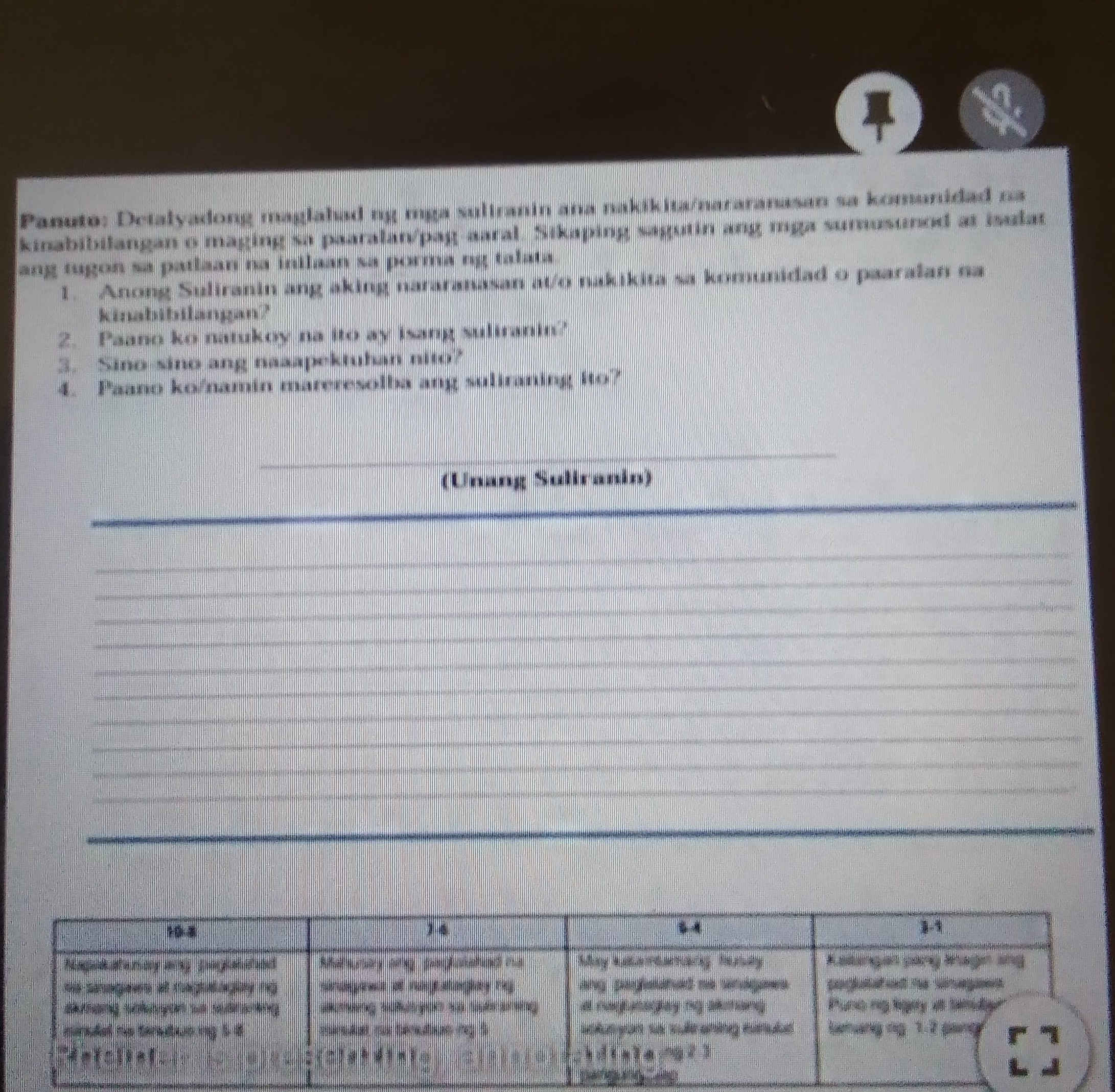 Panuto: Detalyadong maglahad ng mga | StudyX