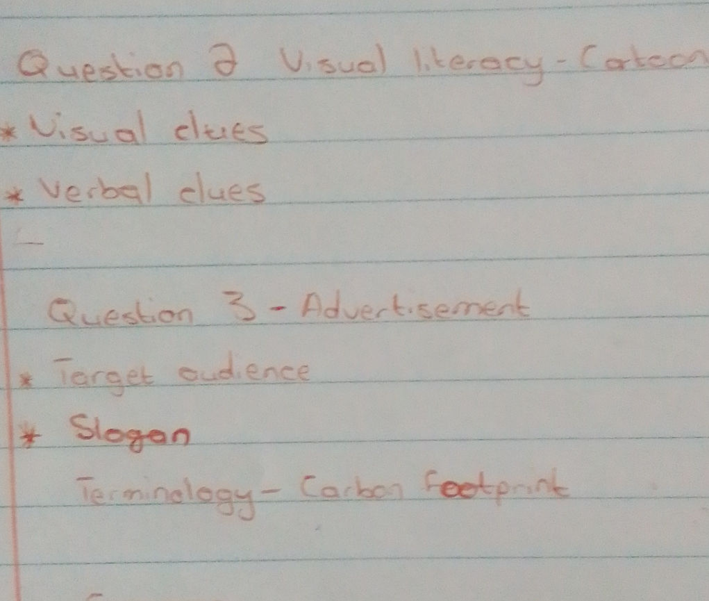 Question 2 Visual literacy - Cartoon Visual