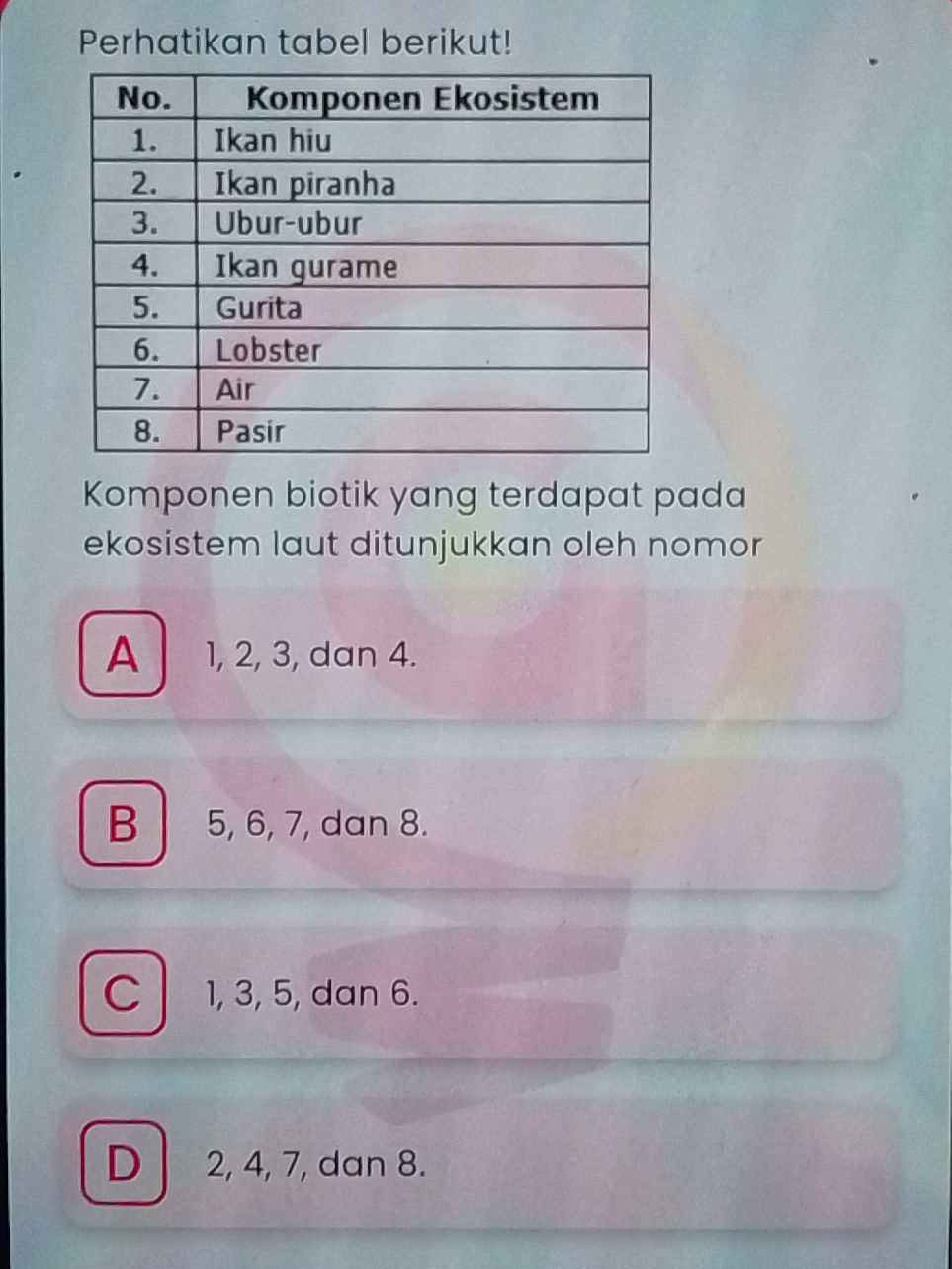 Perhatikan tabel berikut! | No. | Komponen | StudyX