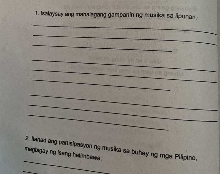1. Isalaysay ang mahalagang gampanin ng | StudyX