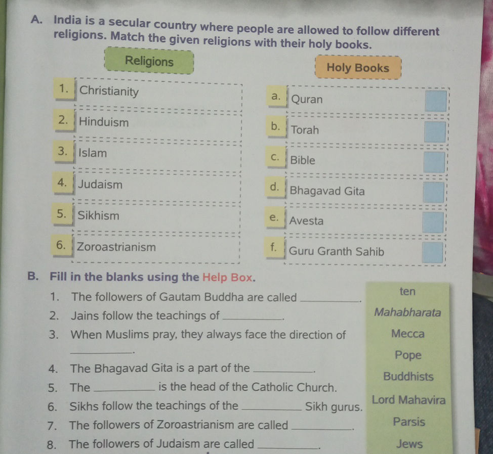 A. India is a secular country where people | StudyX