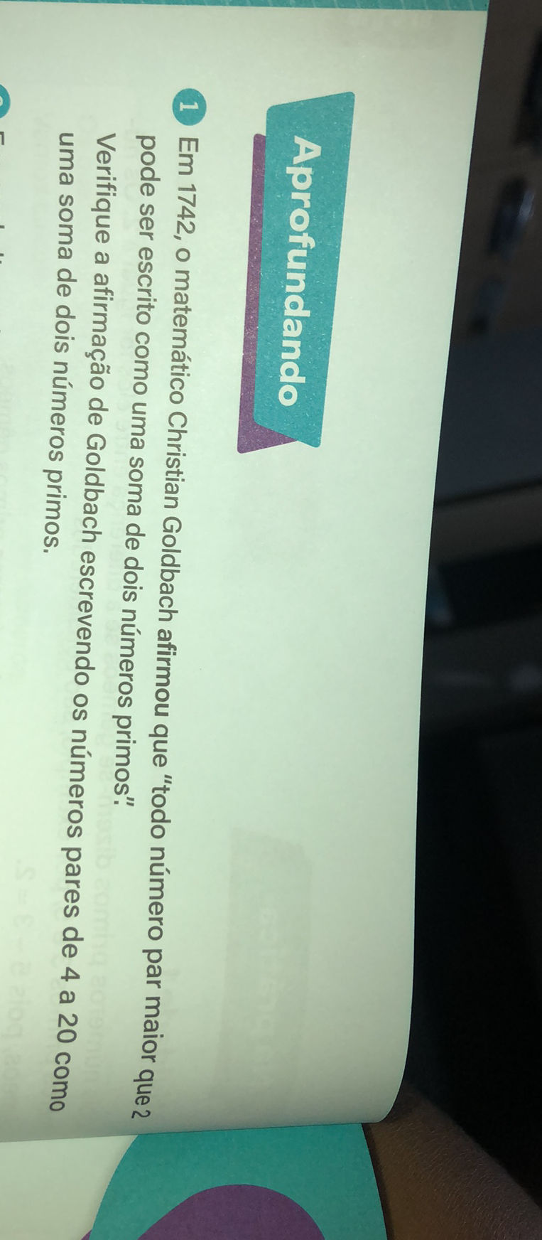 Em 1742, o matemático Christian Goldbach | StudyX