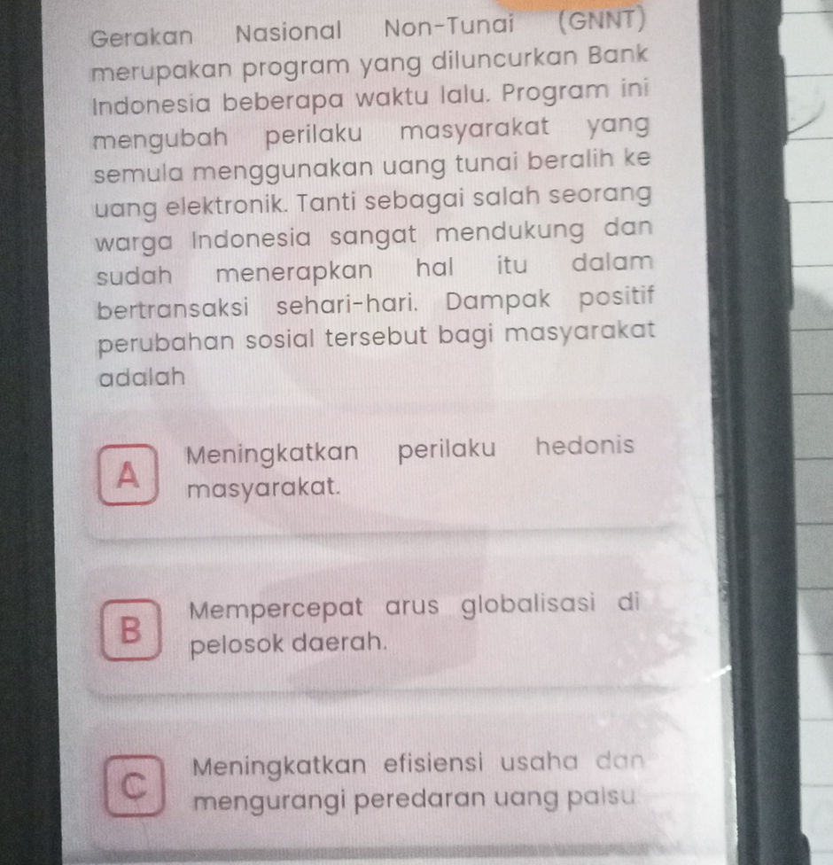 Gerakan Nasional Non-Tunai (GNNT) merupakan | StudyX