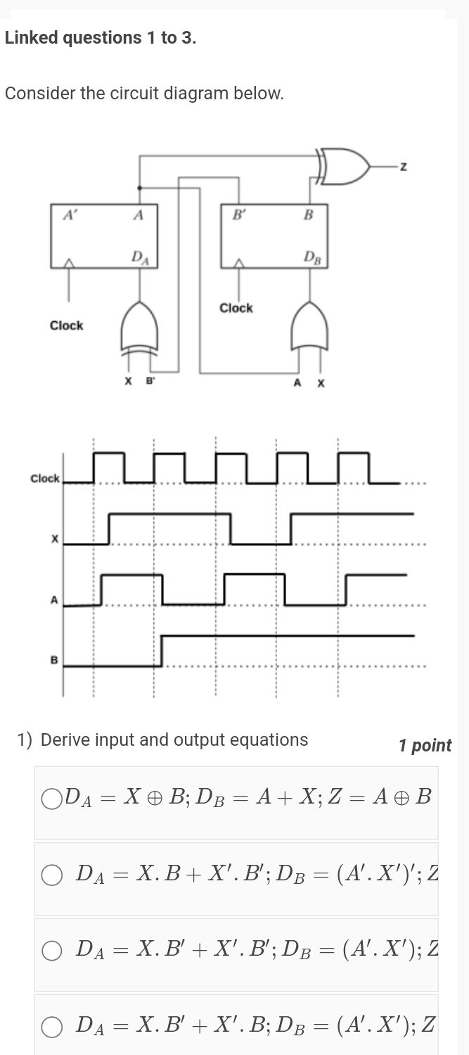 Linked questions 1 to 3. Consider the | StudyX
