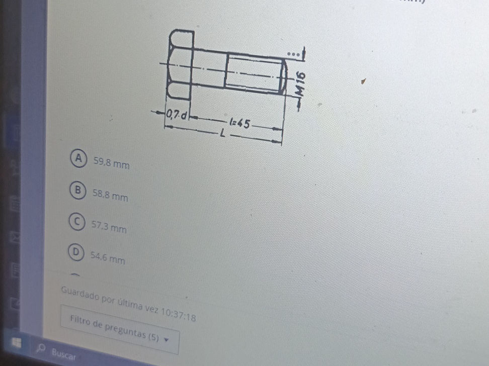 The image shows a diagram of a bolt with | StudyX