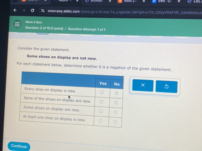 Consider the given statement. Some shoes on | StudyX