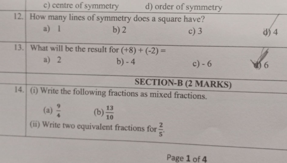 12. How many lines of symmetry does a square | StudyX