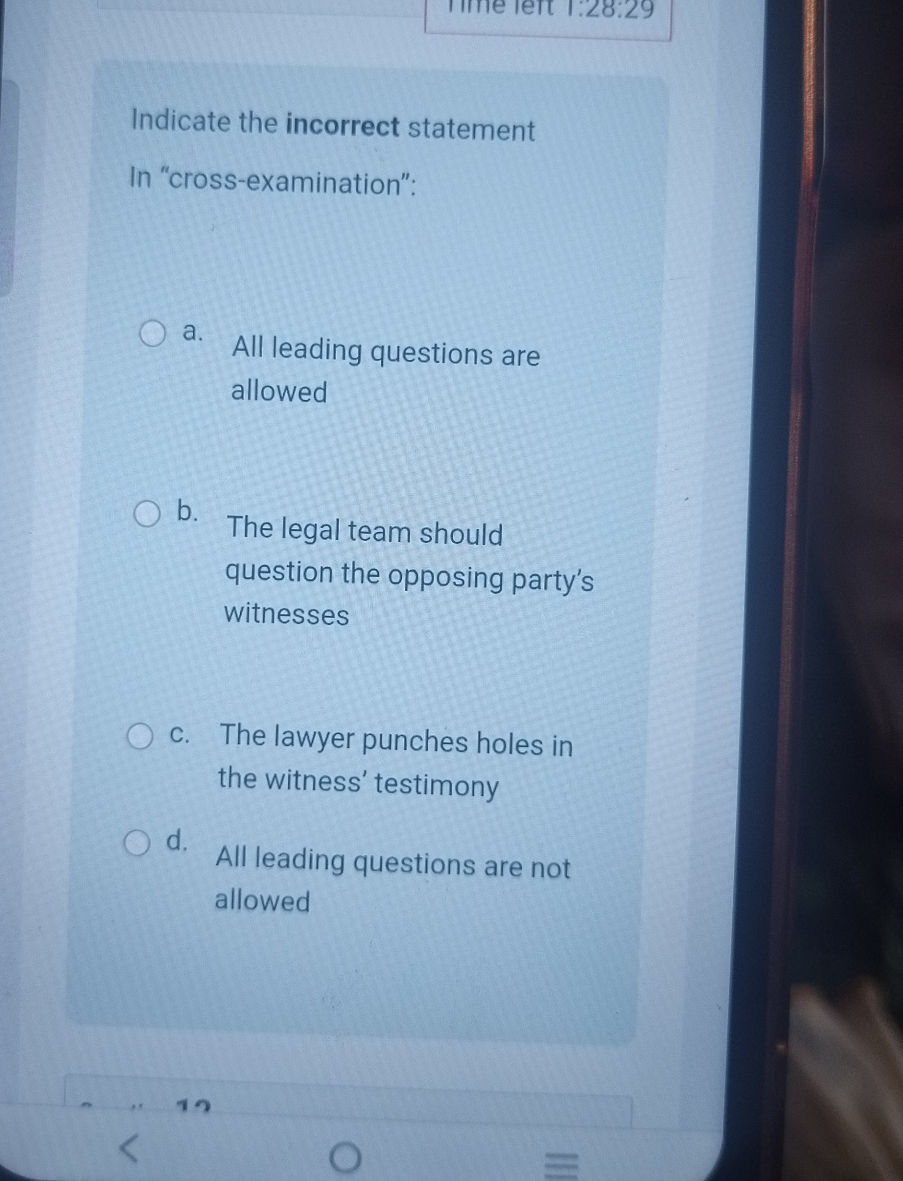 Indicate the incorrect statement In | StudyX