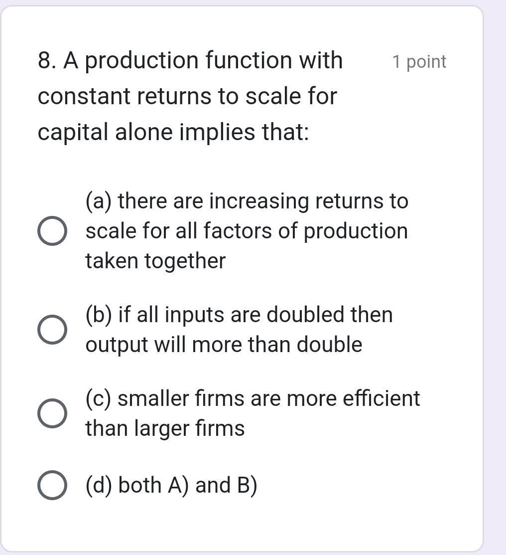 8. A production function with constant | StudyX
