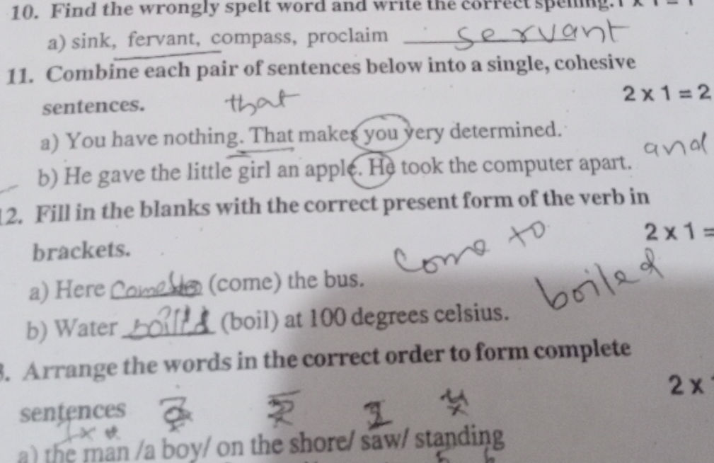 10. Find the wrongly spelt word and write | StudyX