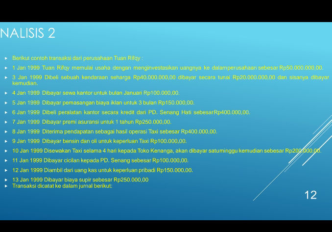 NALISIS 2 - Berikut contoh transaksi dari | StudyX
