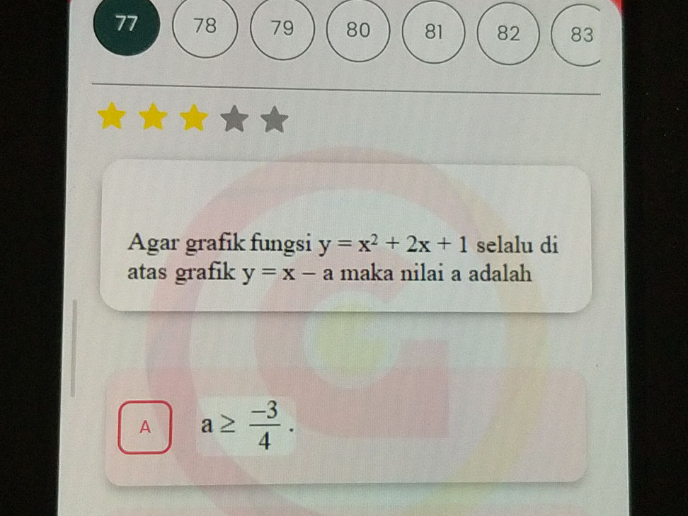 Agar grafik fungsi $y = x^2 + 2x + 1$ selalu | StudyX
