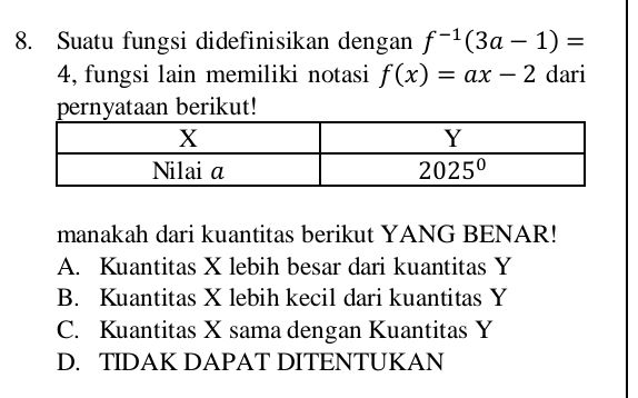 8. Suatu fungsi didefinisikan dengan | StudyX