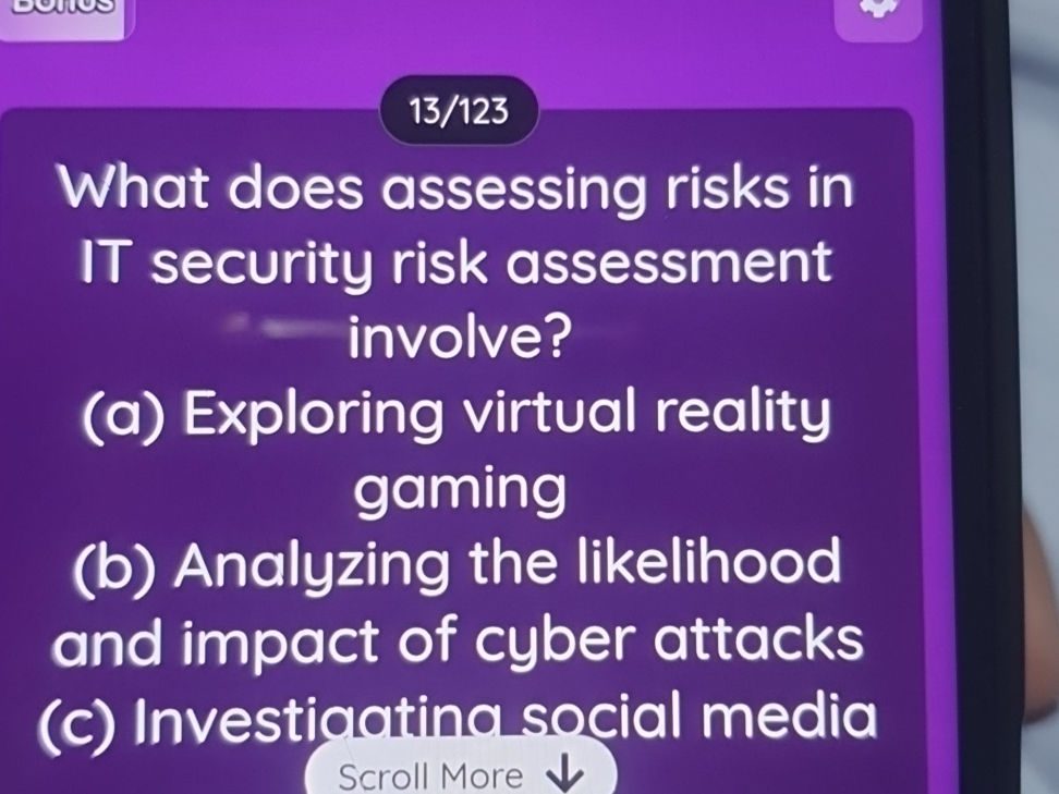 What does assessing risks in IT security | StudyX