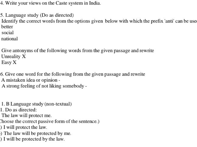 4. Write your views on the Caste system in | StudyX