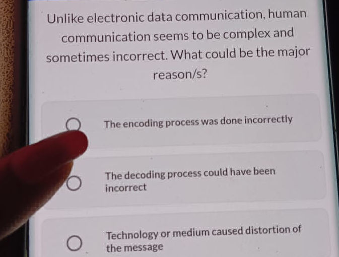 Unlike electronic data communication, human | StudyX