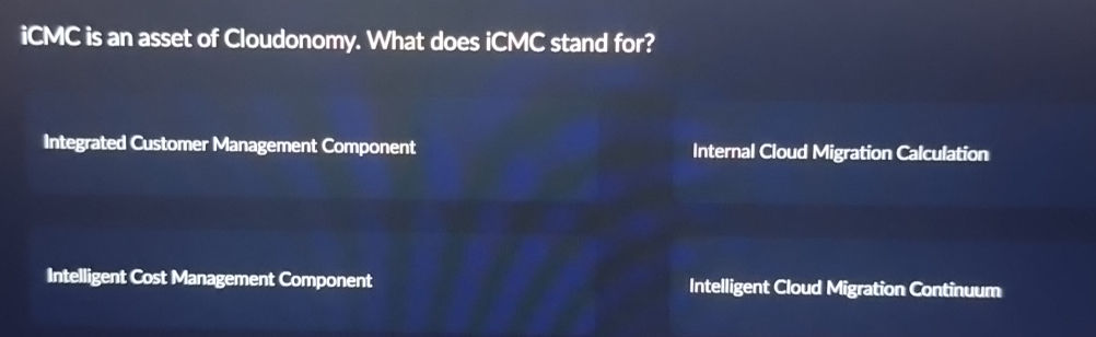 iCMC is an asset of Cloudonomy. What does | StudyX