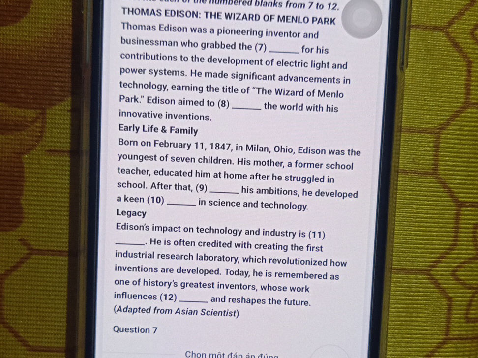 THOMAS EDISON: THE WIZARD OF MENLO PARK | StudyX