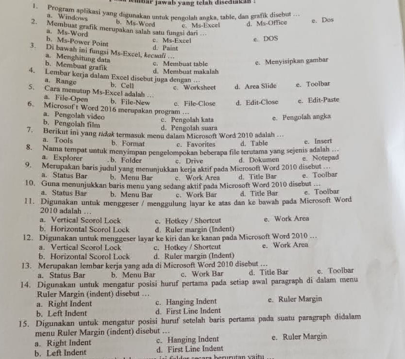 1. Program aplikasi yang digunakan untuk | StudyX