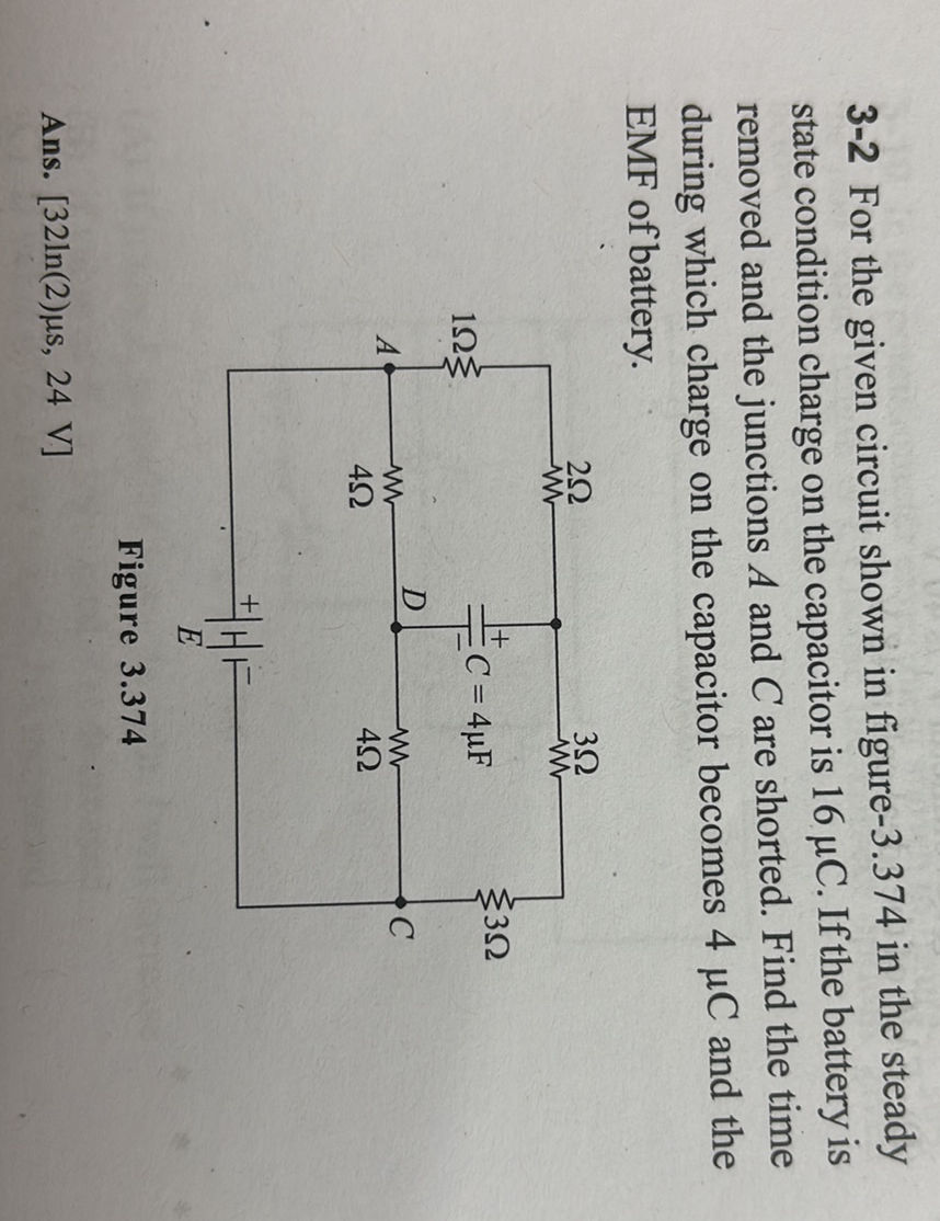 3-2 For the given circuit shown in | StudyX