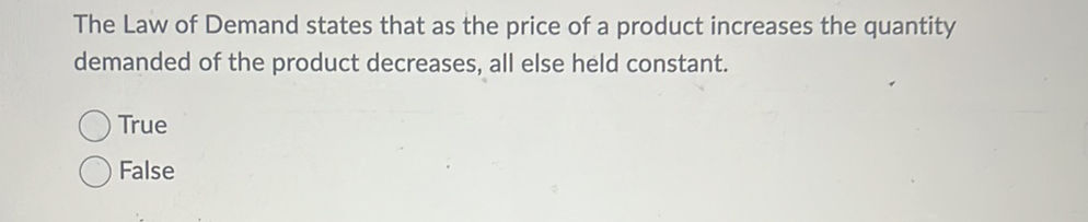 The Law of Demand states that as the price | StudyX