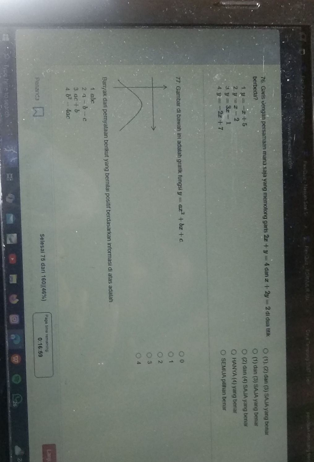 76. Garis dengan persamaan mana saja yang | StudyX
