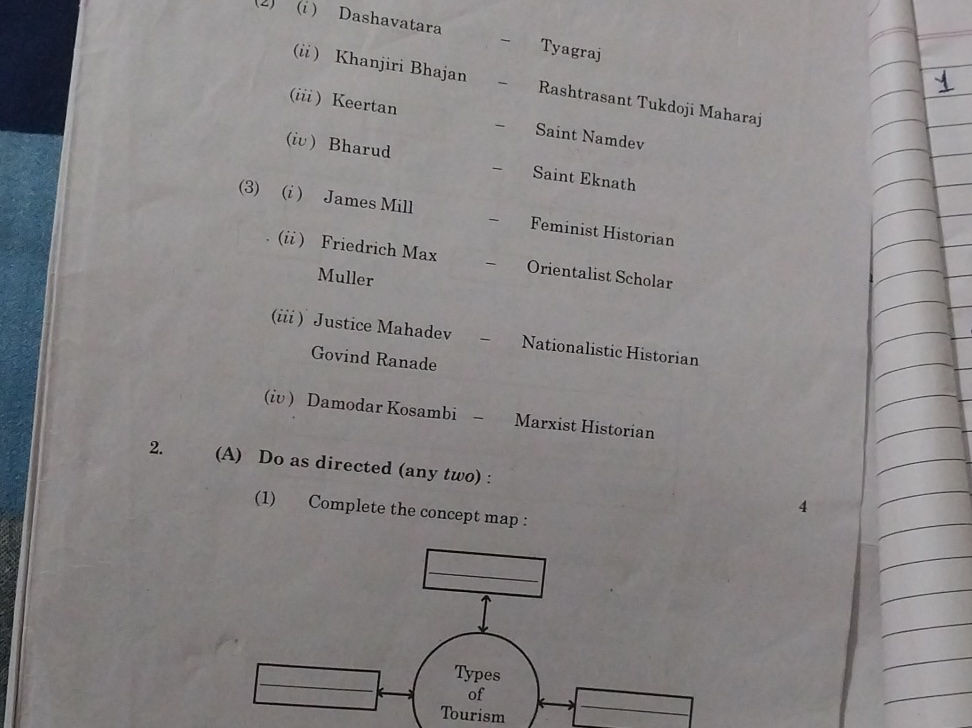 2. (A) Do as directed (any two): (1) | StudyX