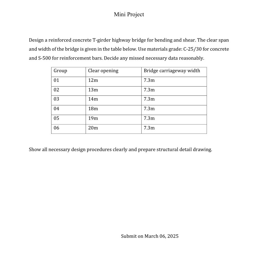 Design a reinforced concrete T-girder | StudyX