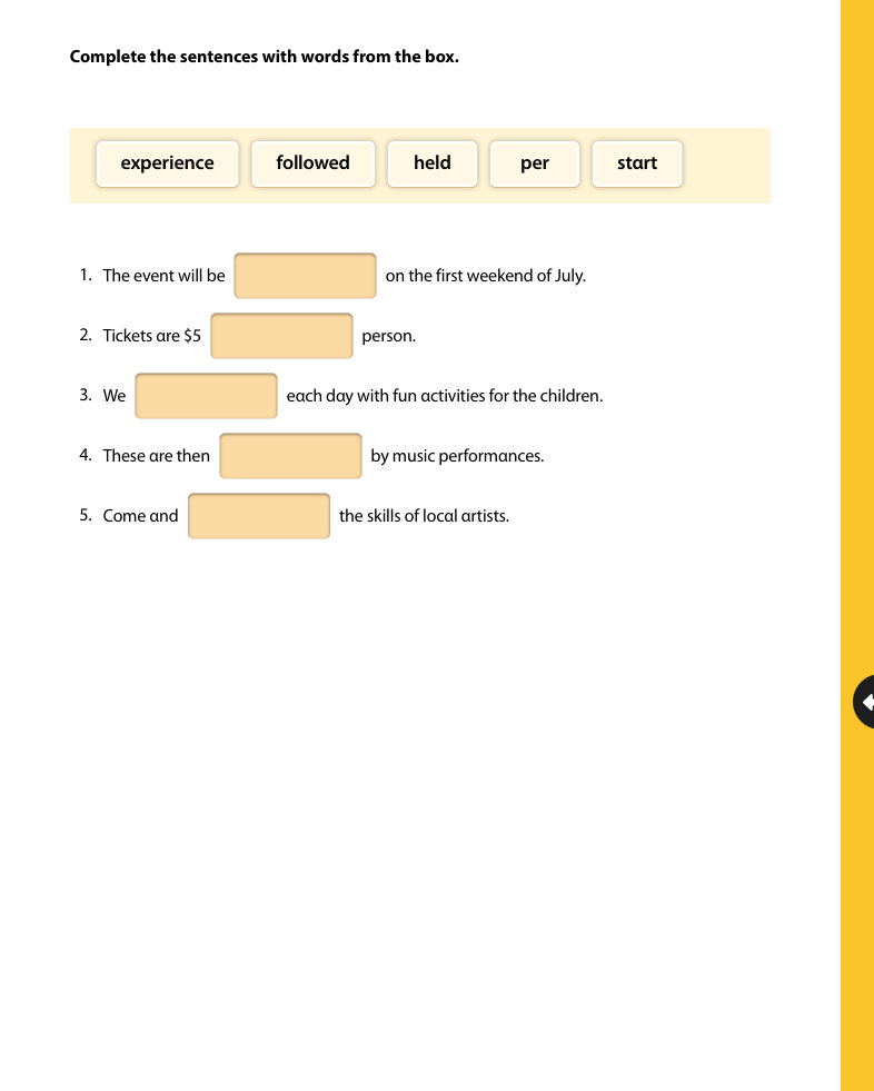 Complete the sentences with words from the | StudyX