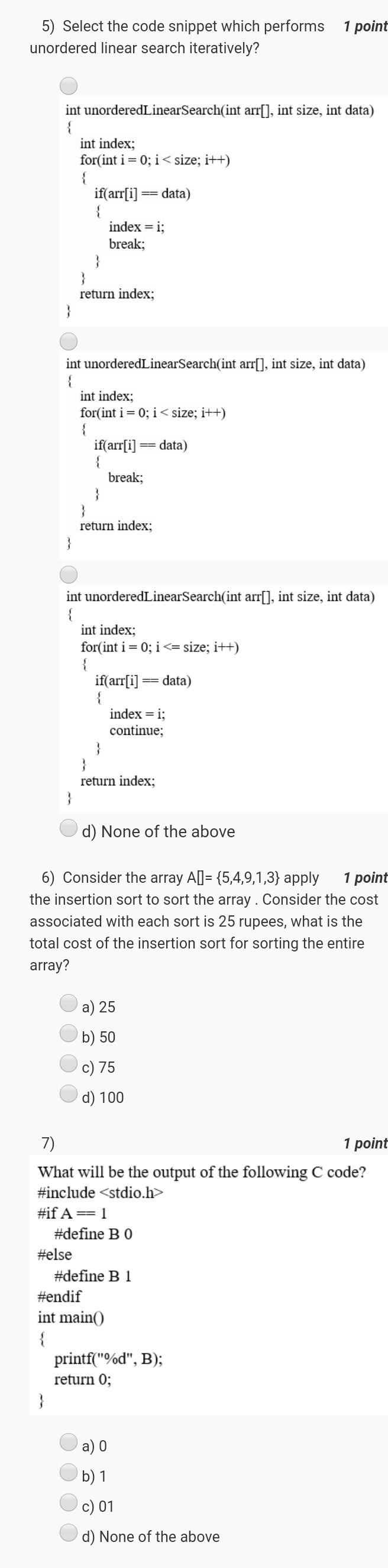 5) Select the code snippet which performs | StudyX