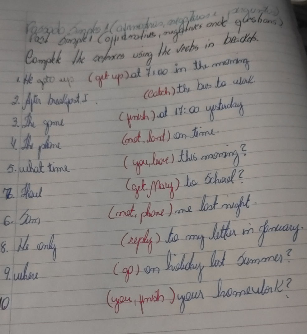 Past Simple (affirmative, negatives and | StudyX