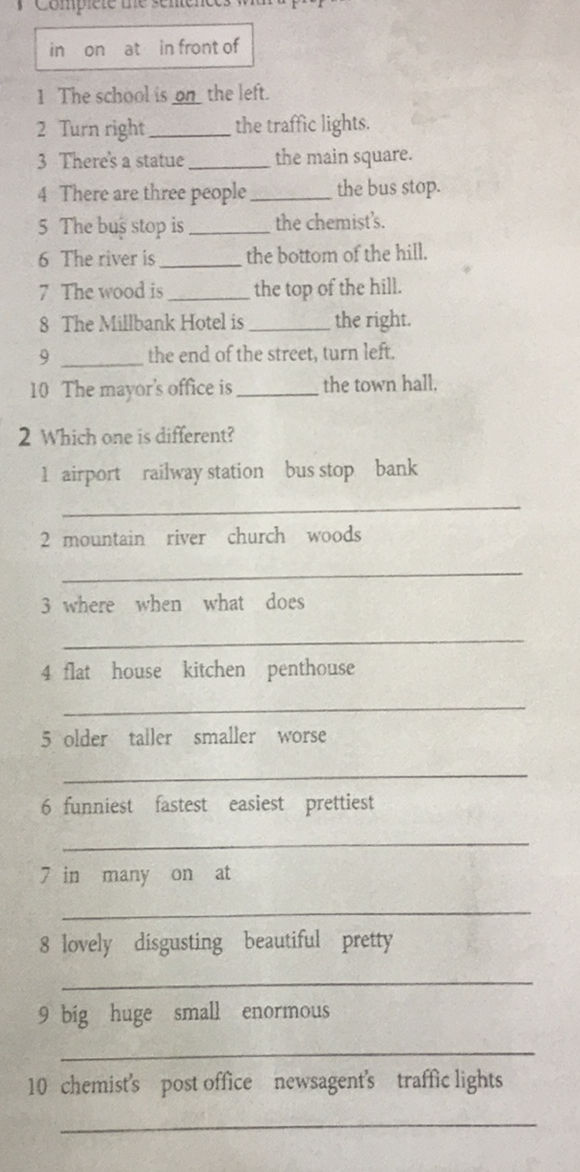 1 Complete the sentences with a preposition. | StudyX