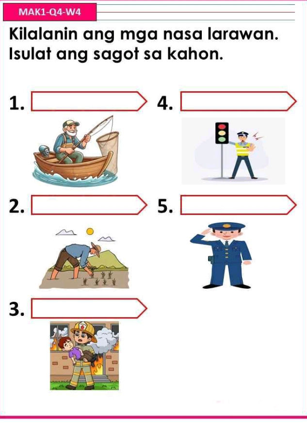 Kilalanin ang mga nasa larawan. Isulat ang | StudyX