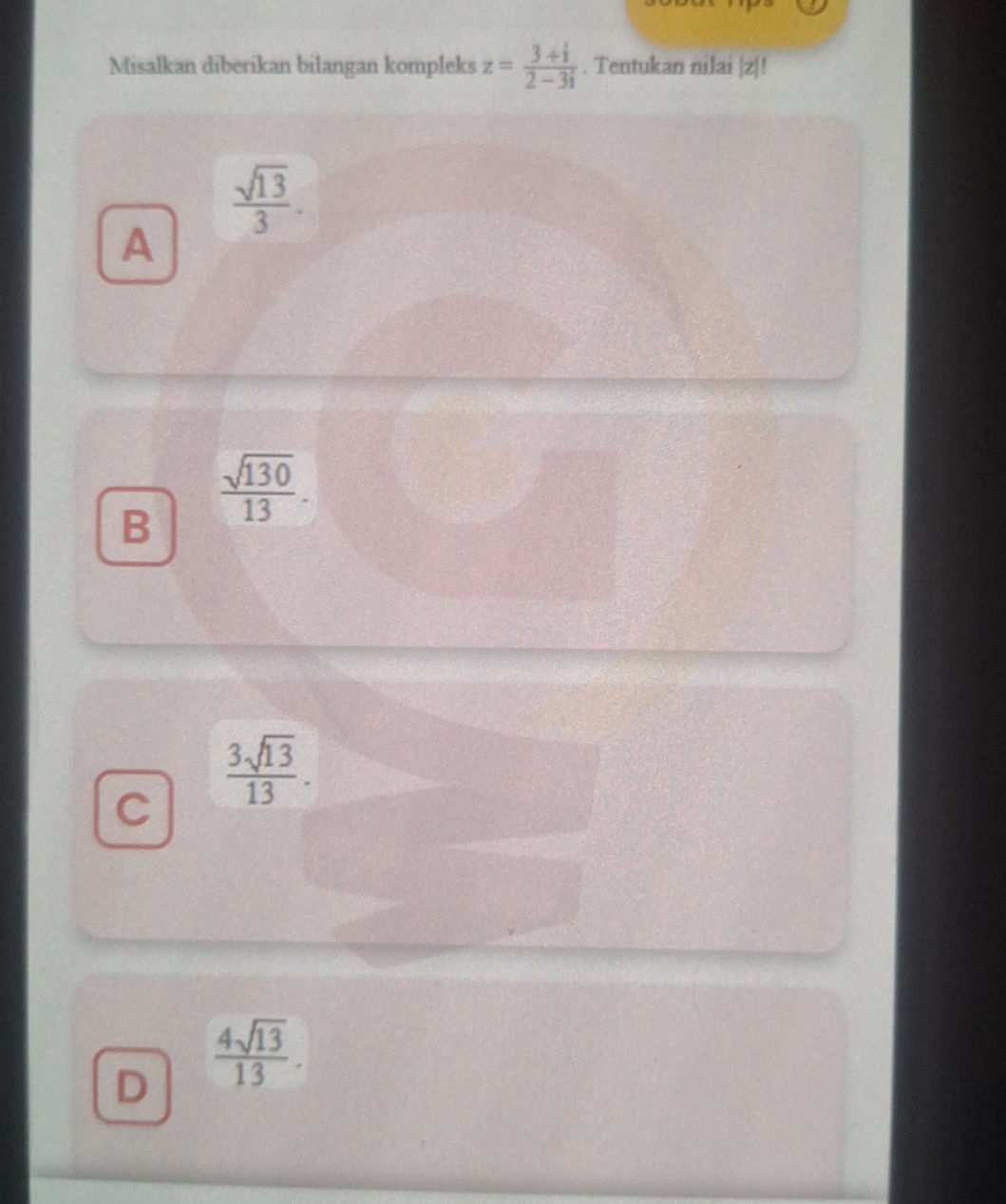 Misalkan diberikan bilangan kompleks $z = | StudyX