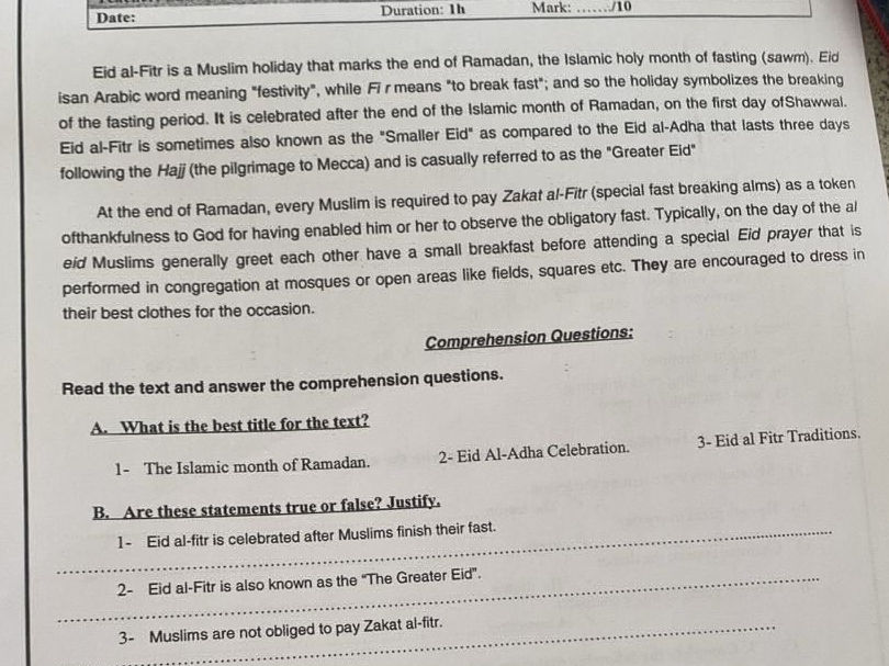 Read the text and answer the comprehension | StudyX