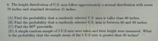 6. The height distribution of U.S. men | StudyX