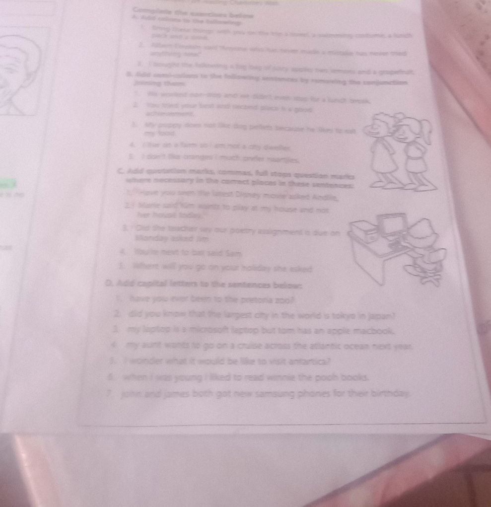 C. Add quotation marks, commas, full stops | StudyX