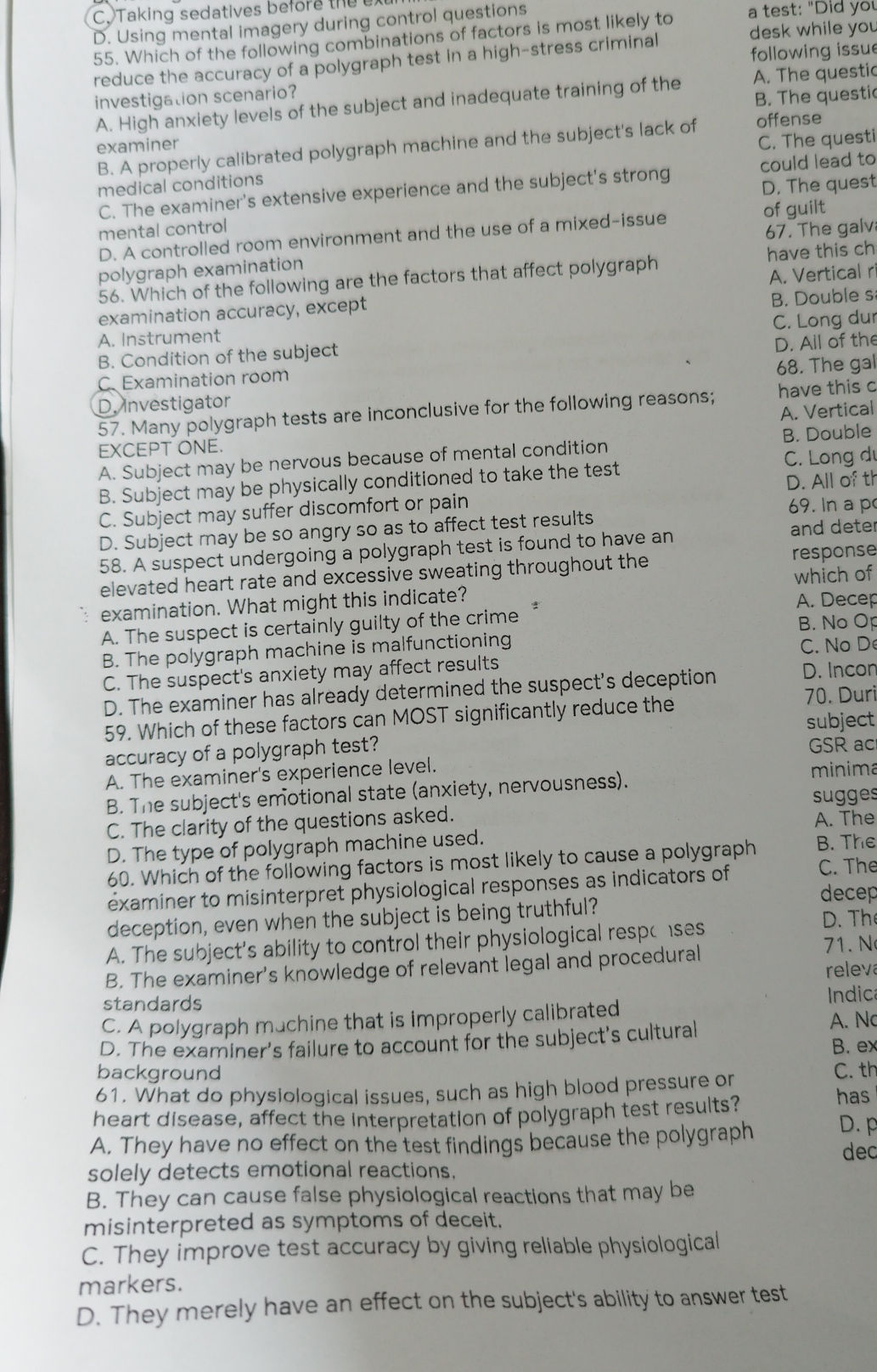 55. Which of the following combinations of | StudyX