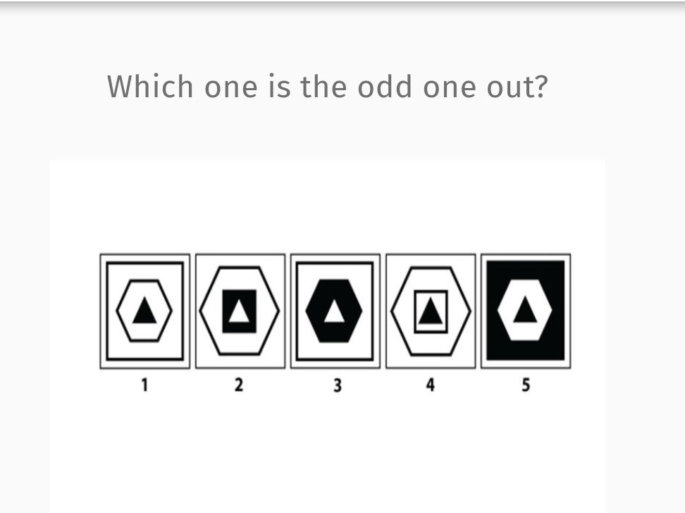 Which one is the odd one out? 1: A triangle | StudyX