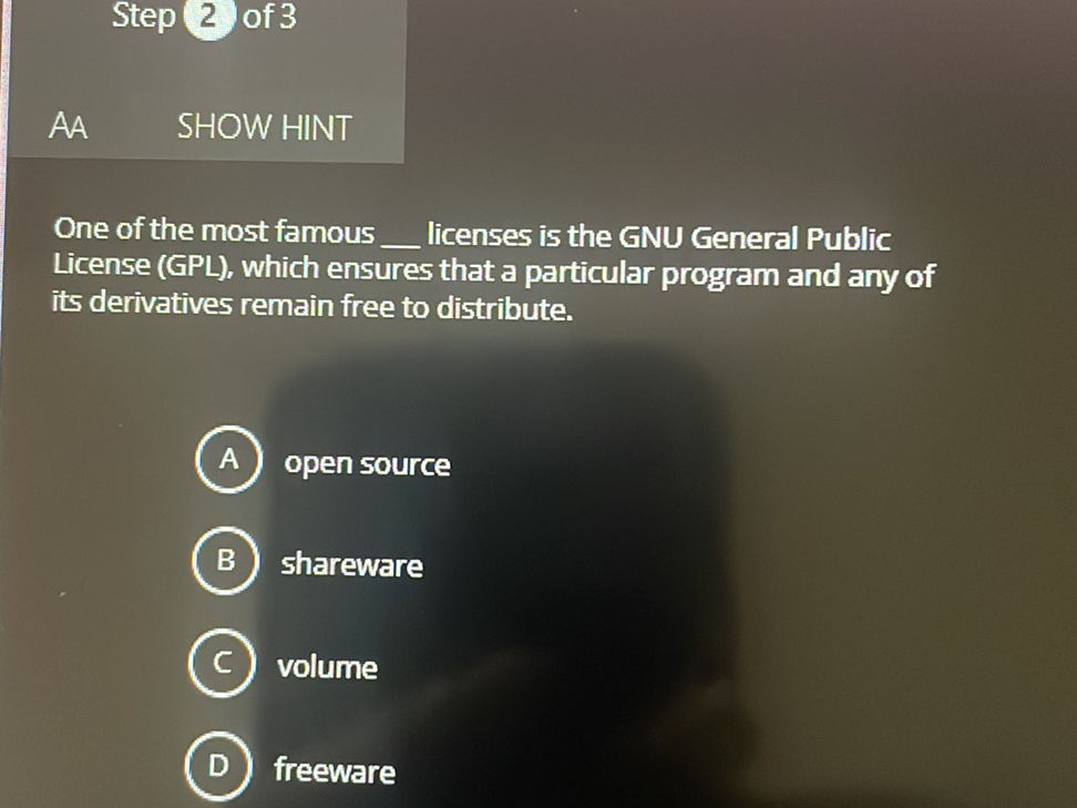 One of the most famous licenses is the GNU | StudyX