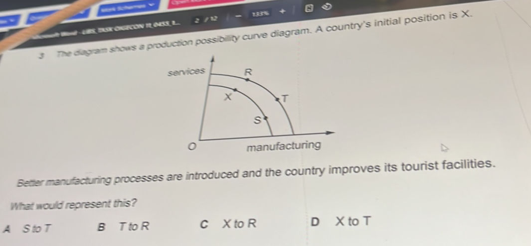 The diagram shows a production possibility | StudyX