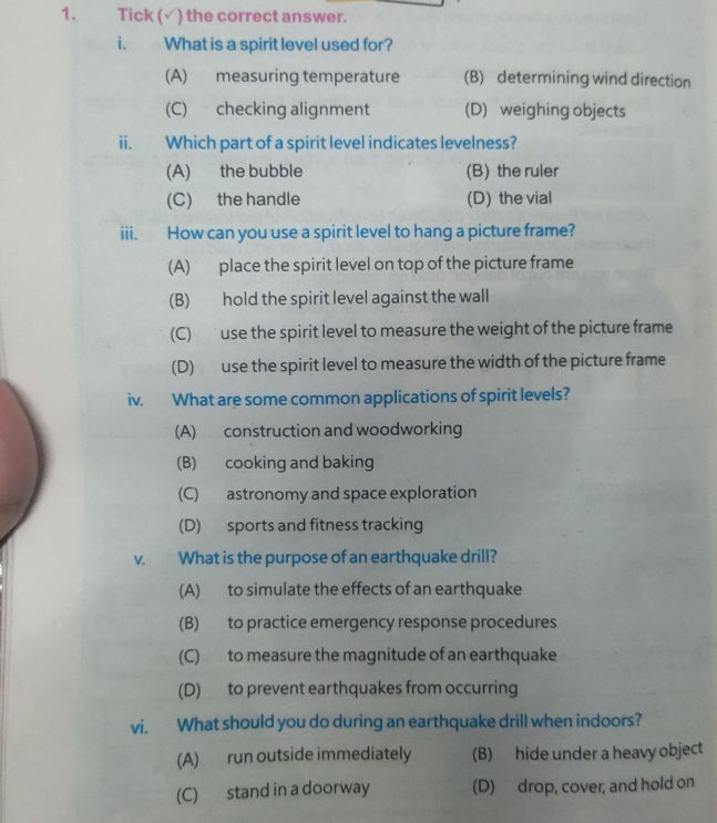 1. Tick ( ) the correct answer. i. What is | StudyX