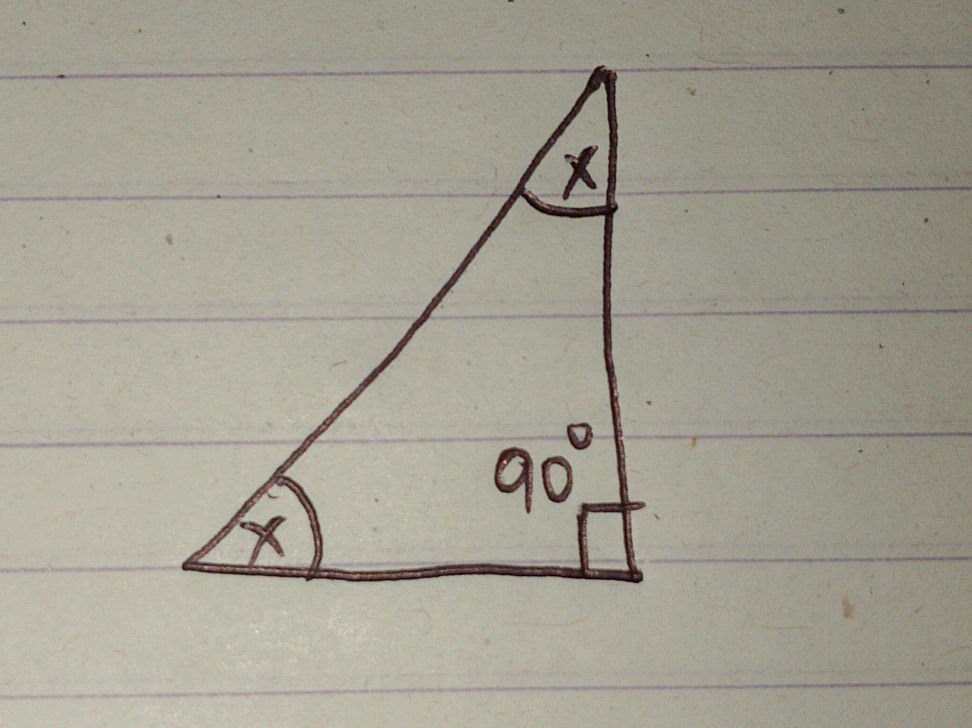 A right triangle is shown with angles | StudyX
